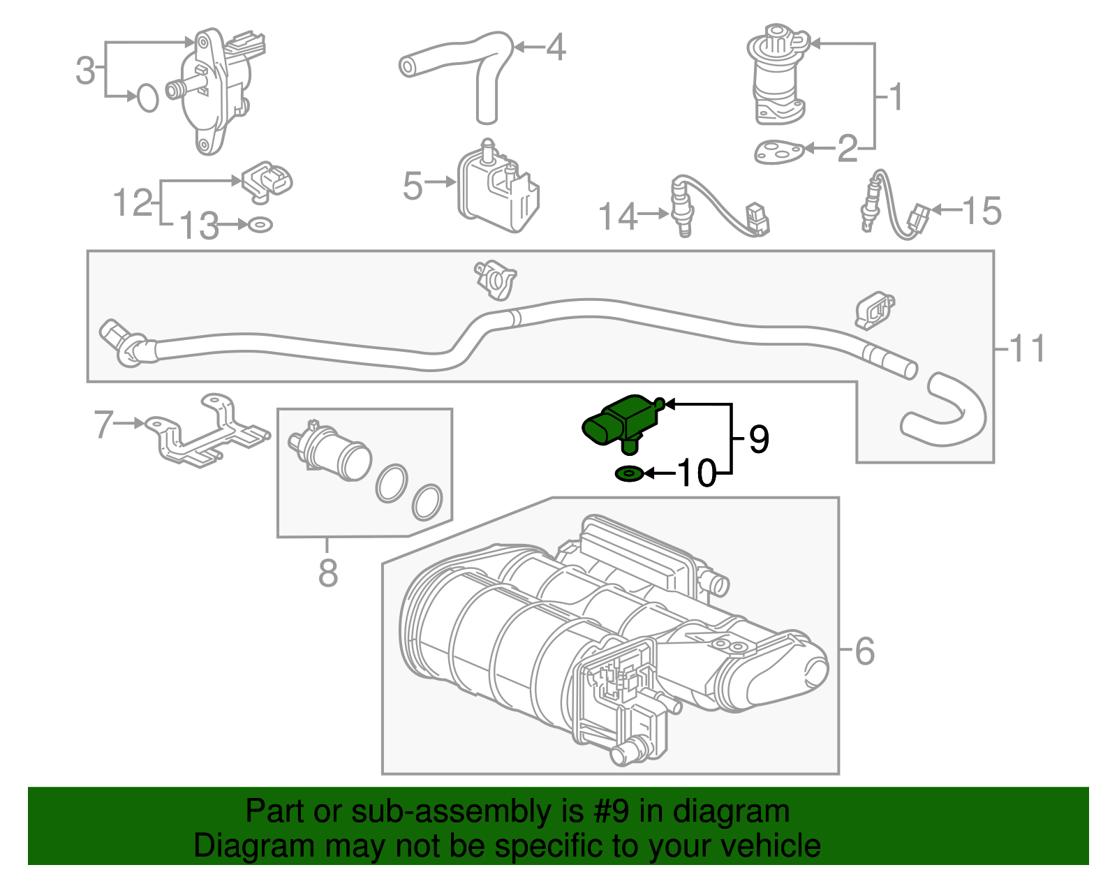 37940-SNA-A01 - Evaporative Emissions System Pressure Sensor 2006-2025 ...