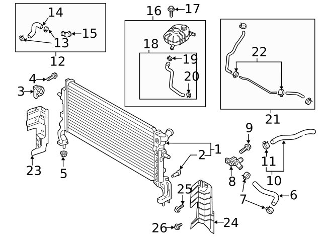 25329-F3300 - Engine Coolant Filler Neck 2017-2021 Hyundai ...
