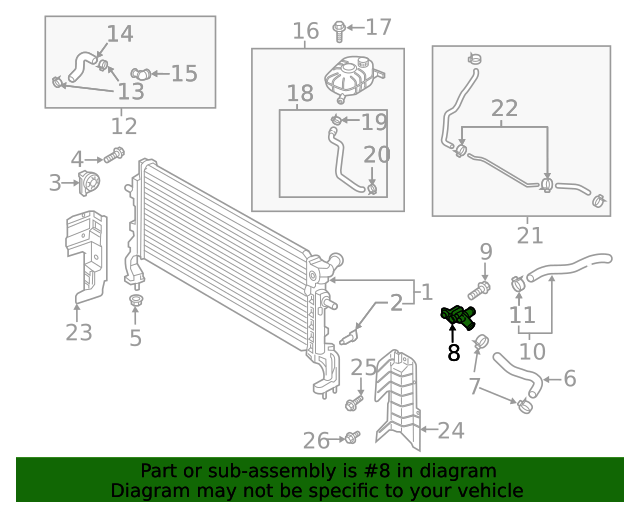 25329-F3300 - Engine Coolant Filler Neck 2017-2021 Hyundai ...