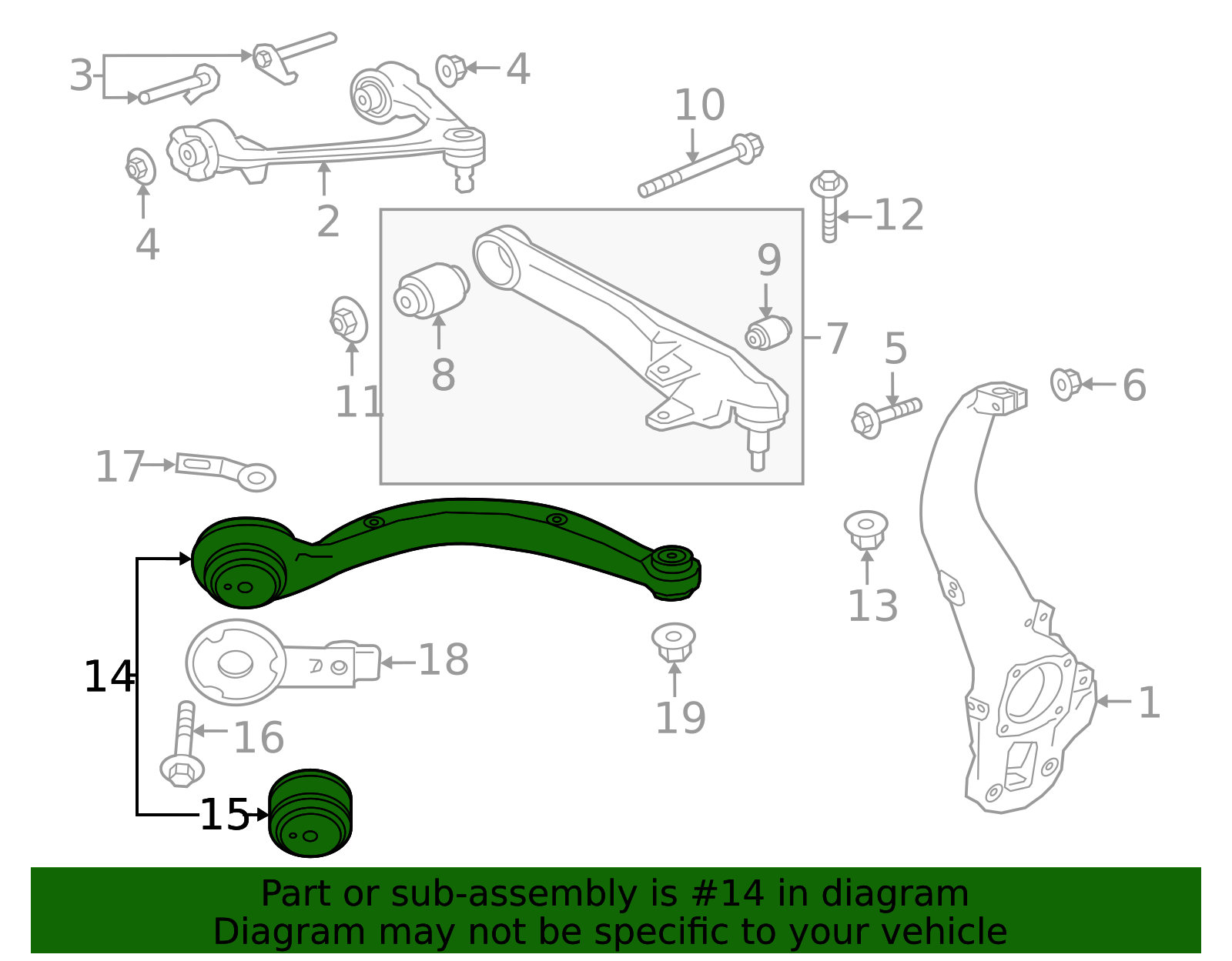 2018-2020 Land Rover Range Rover Velar Lower Control Arm LR113871 ...