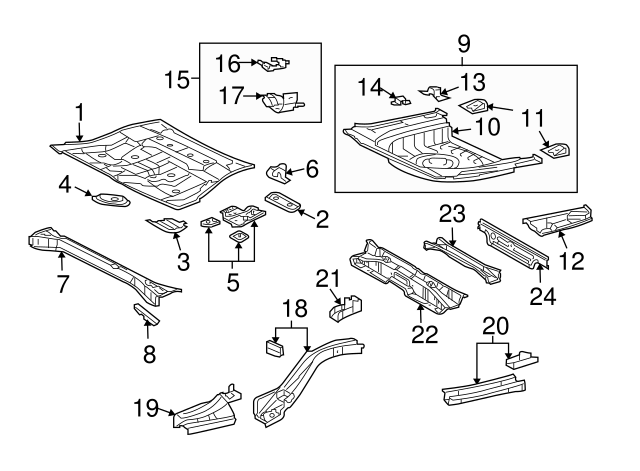 2005-2012 Toyota Rear Cross-Member 57654-07010 | Sparks Parts