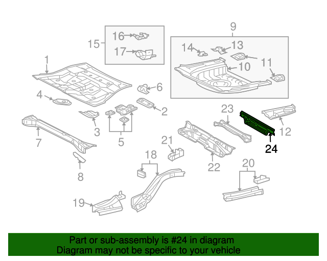 2005-2012 Toyota Rear Cross-Member 57654-07010 | Sparks Parts