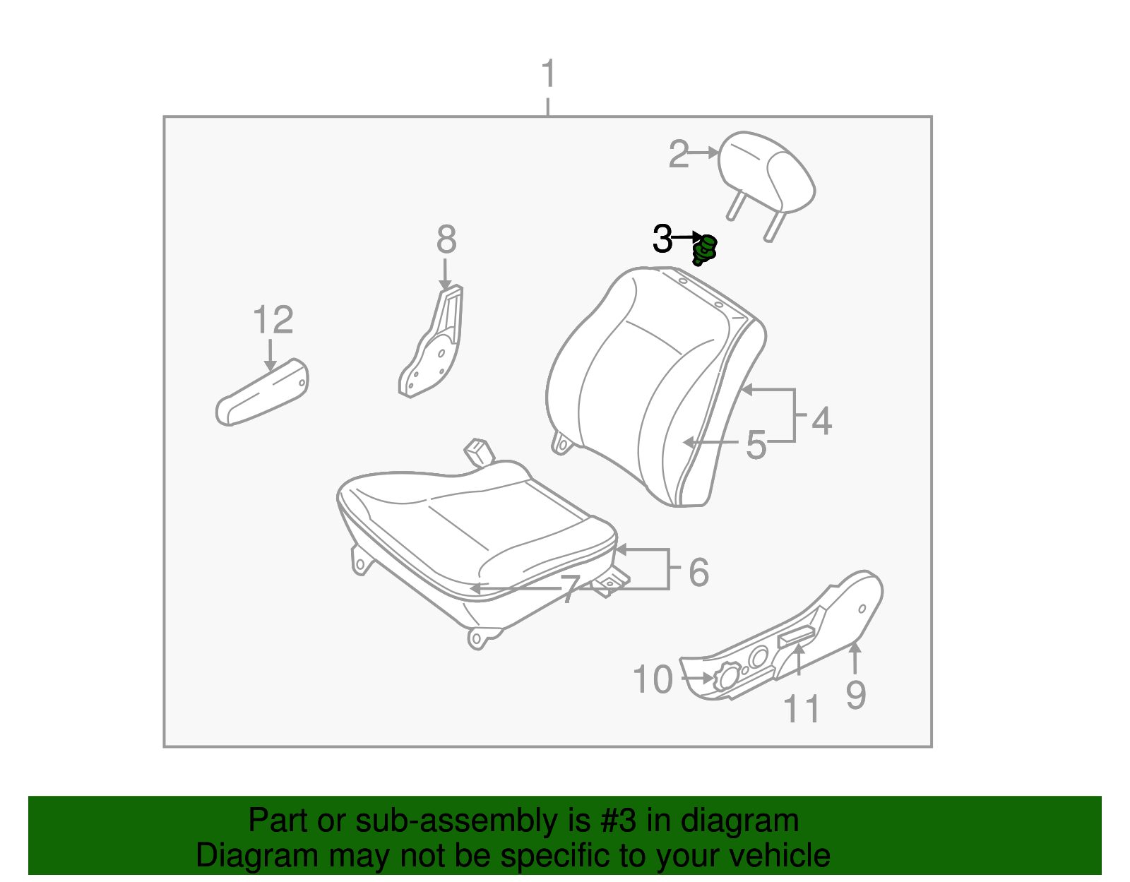 0K30A-8825008 - Headrest Guide 2001-2005 Kia Rio | Kia.Parts Store