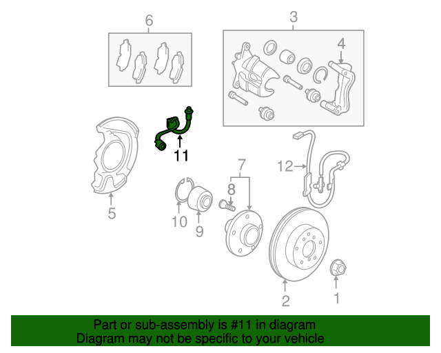90947-A2077 - Brake Hydraulic Hose 2009-2013 Toyota | AutoNationParts.com