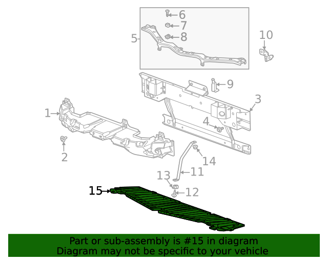 2020-2024 Chevrolet Corvette Front Bumper Cover Lower Stiffener ...
