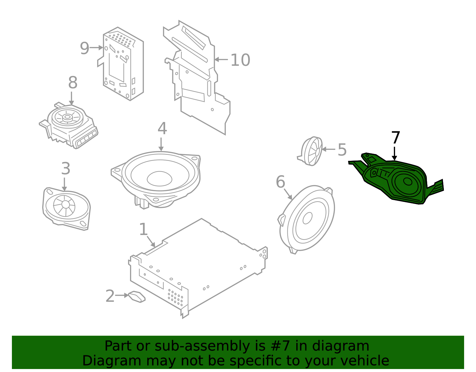 2020-2025 Toyota GR Supra Quarter Panel Speaker 86150-WAA01 | Toyota ...