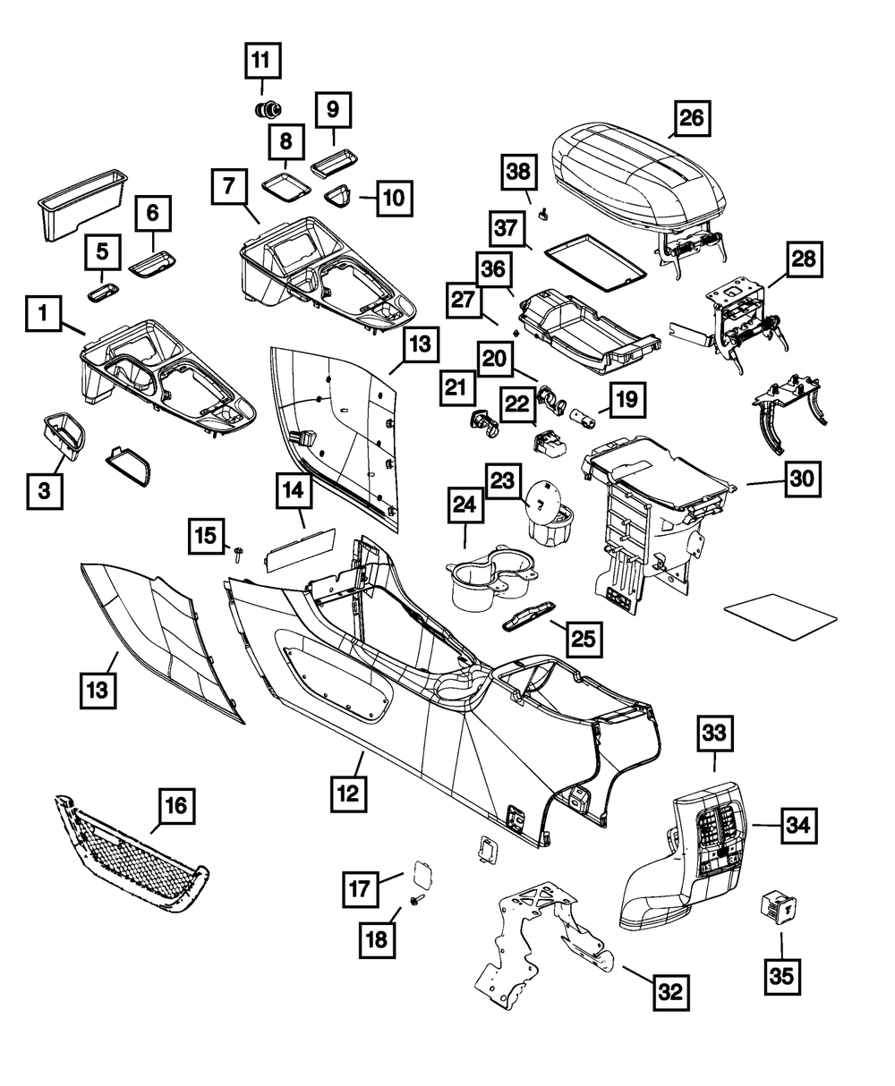 2019-2023 Jeep Cherokee Gear Shift Indicator Bezel 6DB74DX9AC | Mopar ...