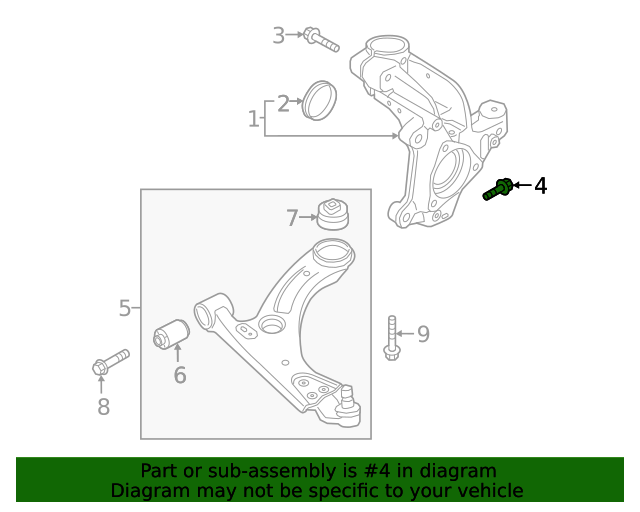 2019-2020 Volvo XC40 Knuckle Lower Bolt 30624547 | TascaParts.com