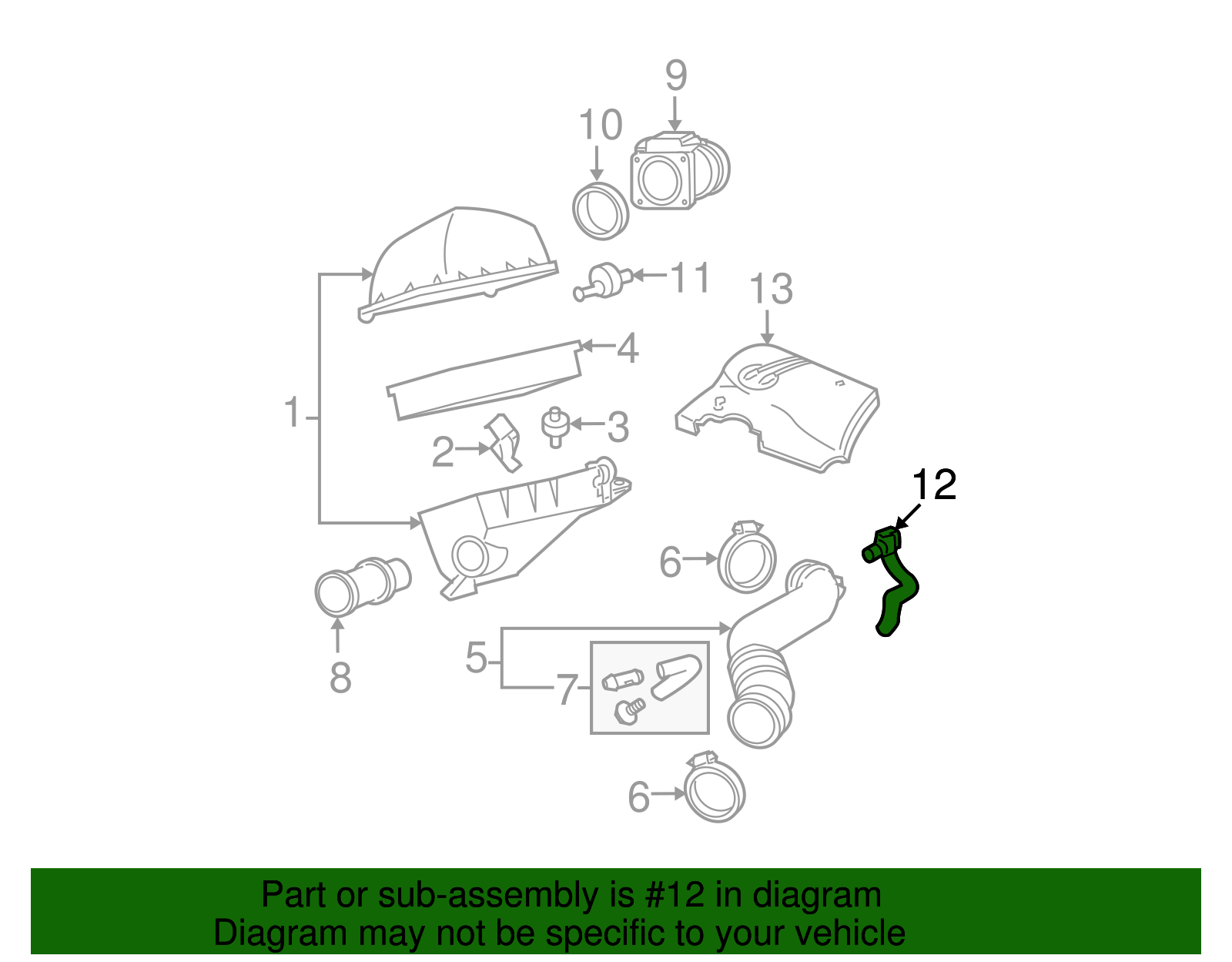 Genuine OEM Ford Part - PCV Hose 5W7Z-6758-BA | Genuine OEM Ford Parts ...