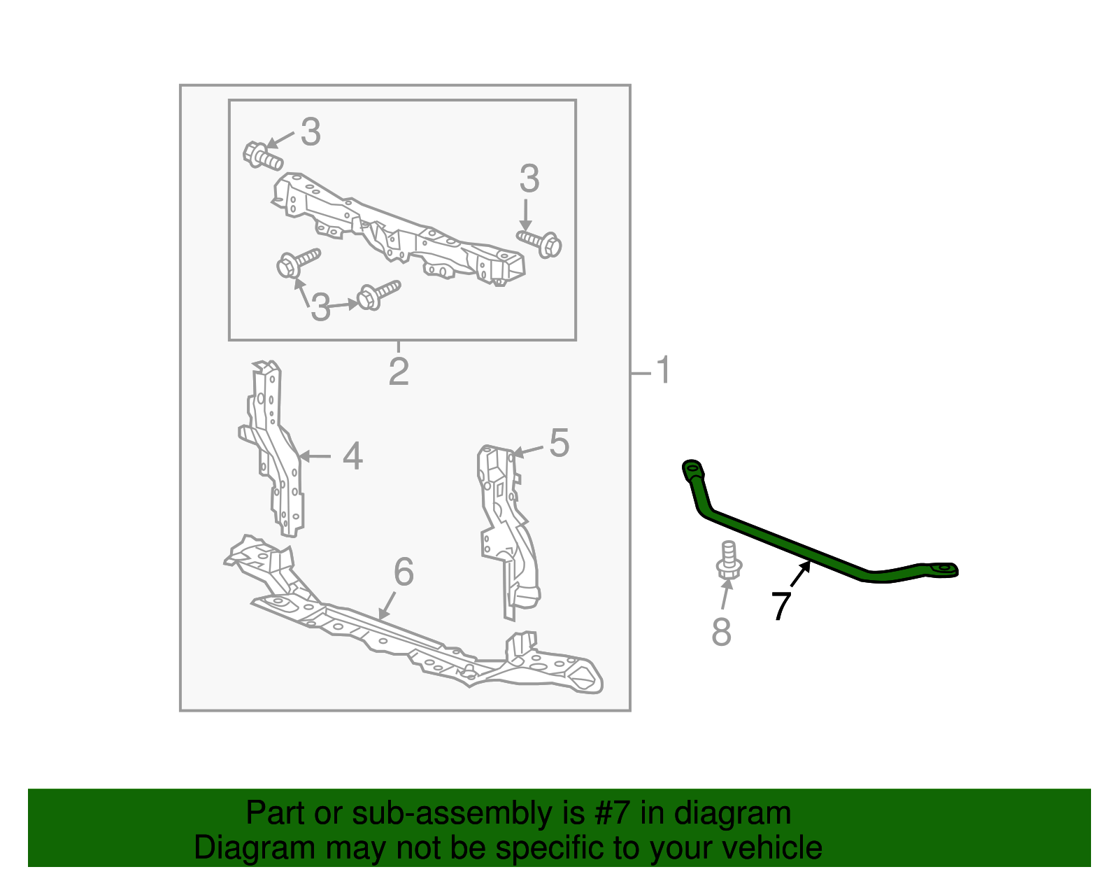 74230-TK6-A00 - Rod Front Side Cross-Member Performance - 2009-2013 ...