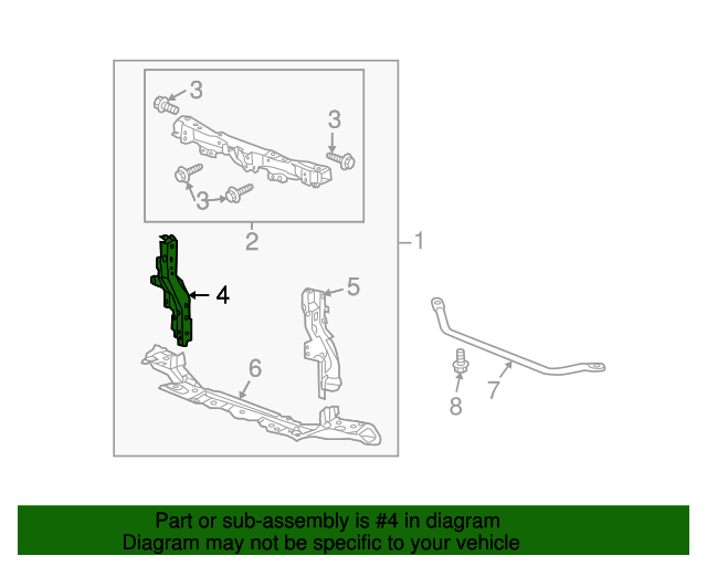 04601-TK6-A00ZZ - Stay Set, R Front Bulkhead Side 2009-2013 Honda Fit ...