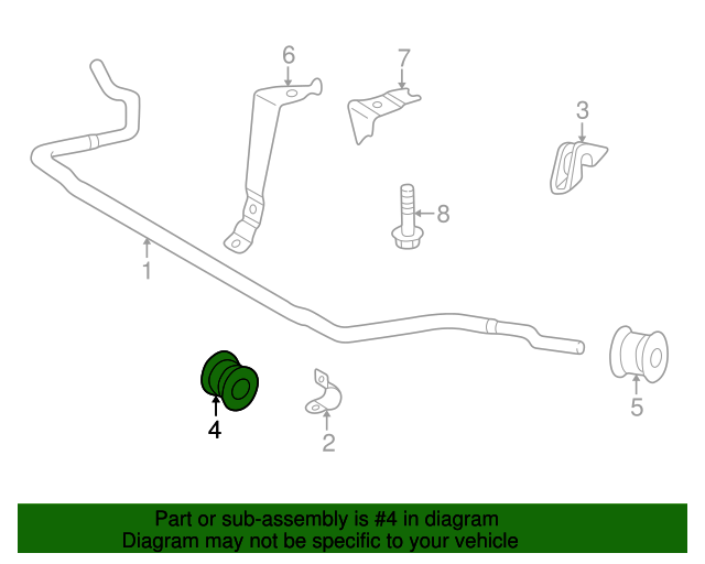 124-323-57-85 - Stabilizer Bar Bushing 1994-2004 Mercedes-Benz ...