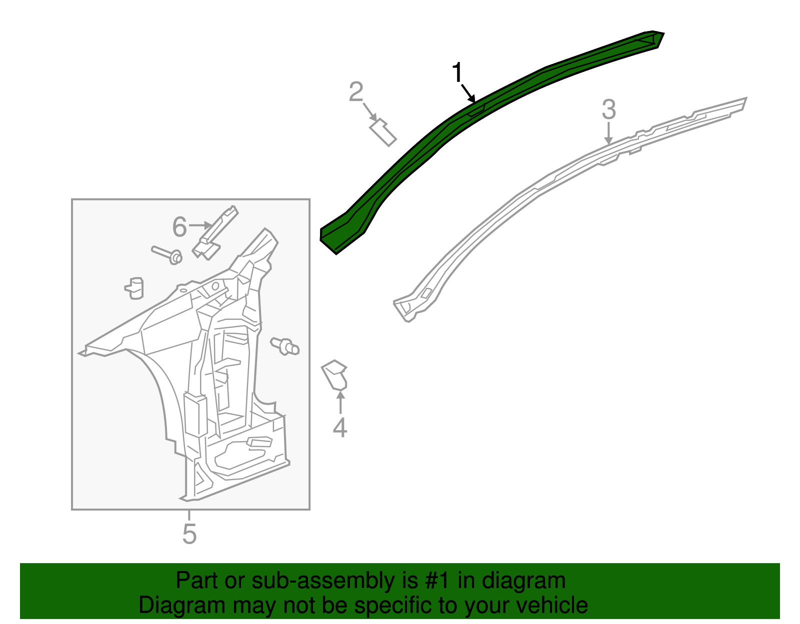 84011504 - Passenger Side Roof Outer Side Rail 2016 Cadillac CT6 ...