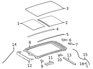 63201-0E160 - Sunroof Glass - 2020-2024 Toyota | OEM Parts To You