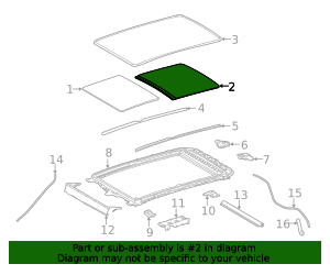 63201-0E160 - Sunroof Glass - 2020-2024 Toyota | OEM Parts To You