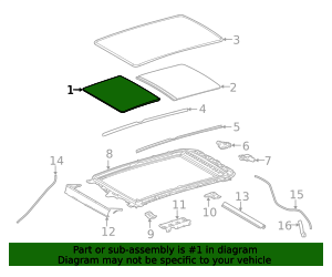 63201-0E150 - Sunroof Glass - 2020-2025 Toyota | OEM Genuine Toyota Parts