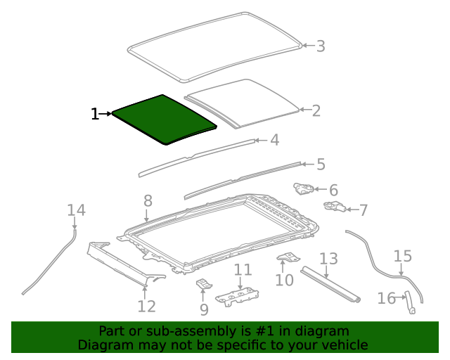 63201-0E150 - Sunroof Glass - 2020-2024 Toyota | OEM Genuine Toyota Parts