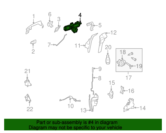 204-760-23-34 - Handle Base 2008-2020 Mercedes-Benz | MB Parts Express