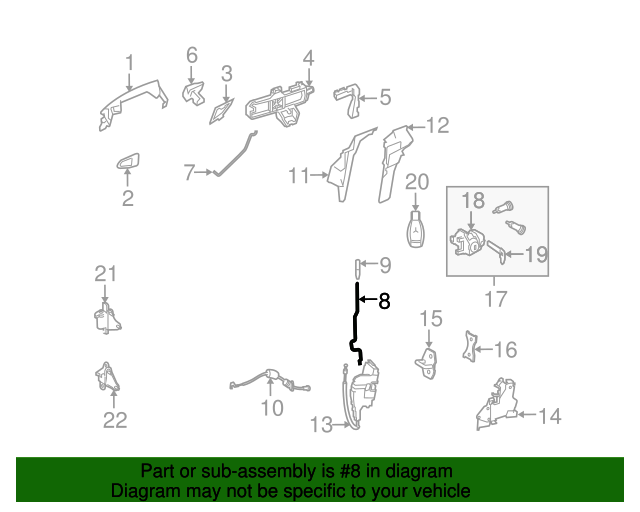 204-723-19-39 - Lock Rod 2008-2011 Mercedes-Benz | Mercedes-Benz USA Parts