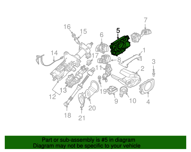 61-31-9-115-165 - Switch unit steering column 2006-2007 BMW ...