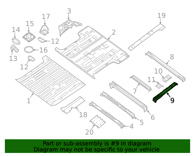 2012-2021 Nissan NV3500 Side Member G5310-1PBMA | Temecula Nissan Parts