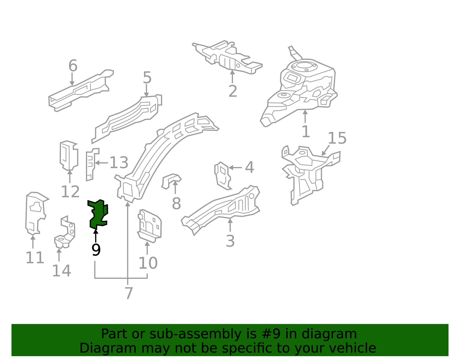 60629-TBA-305ZZ - 2016-2022 Honda - Gusset R Front Shock Absorber ...
