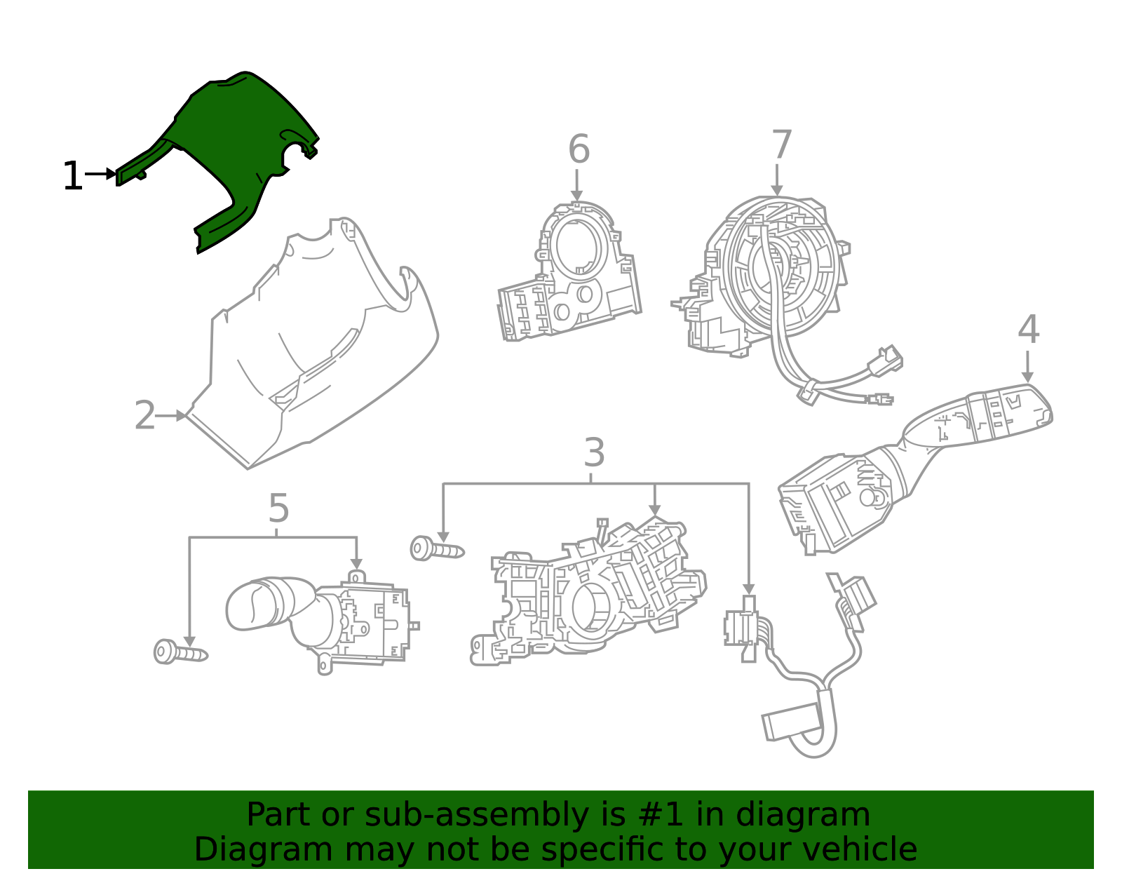 2020-2024 Toyota 2020-2024 Toyota - Upper Column Cover 45286-02600-C0 ...