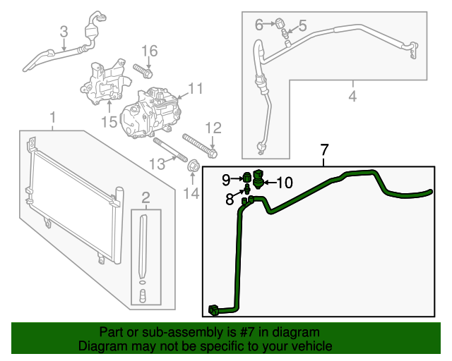 88711-06440 - A/C Refrigerant Discharge Hose 2012-2018 Toyota ...