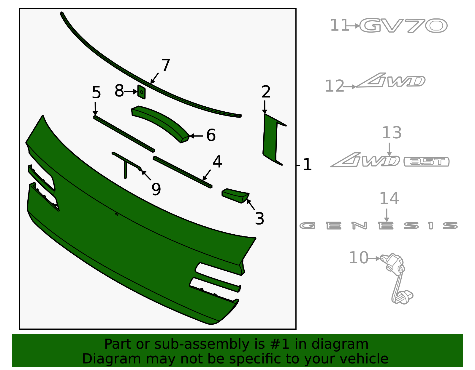 87380-AR000 - Liftgate Finish Panel 2022-2025 Genesis | AutoNation Parts