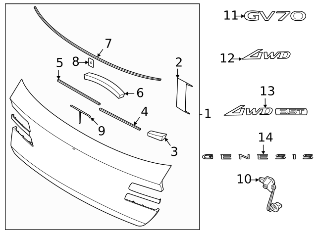 2022-2024 Genesis Emblem Genesis 86311-AR000 | OEM Parts Online