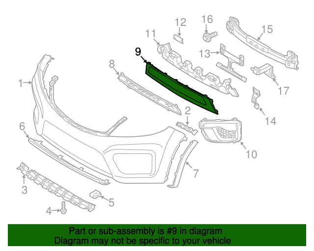 2011-2013 Kia Sorento Lower Grille 86512-1U200 | Genuine Kia Parts ...