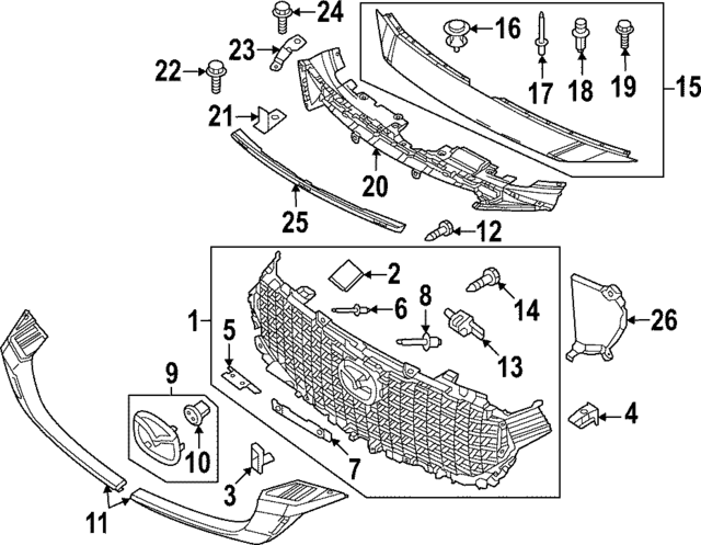 2023-2024 Mazda CX-50 Upper Grille VA40-50-7E1A-51 | Mazda Online Parts