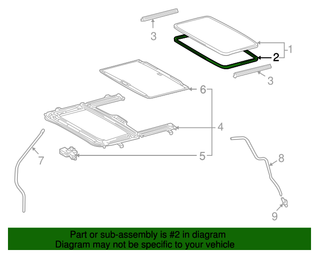 2004 Scion xA Weatherstrip 63251-63010 | Toyota Parts Center