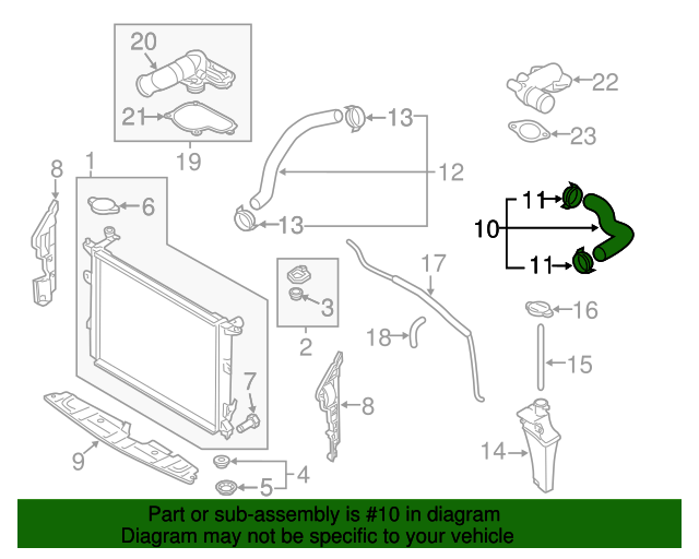 2009-2016 Hyundai Radiator Coolant Hose 25414-3M100 | AutoNationParts.com