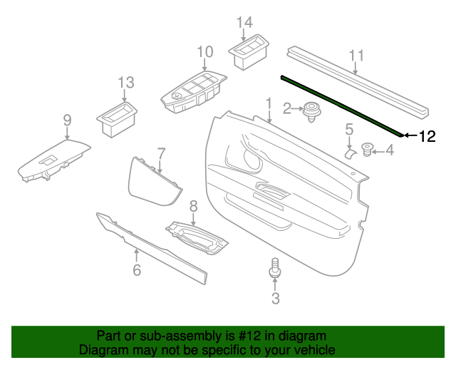 2009-2015 BMW Interior left front moulding 51-41-9-144-783 | AutoNation ...