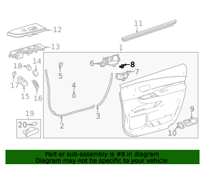2021-2023 Toyota Sienna Interior Door Pull Handle Cap 74038-08010-C0 ...