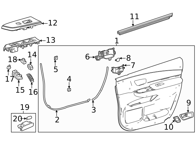 2021-2023 Toyota Sienna Door Trim Panel 67620-08261-B0 | Toyota Parts ...