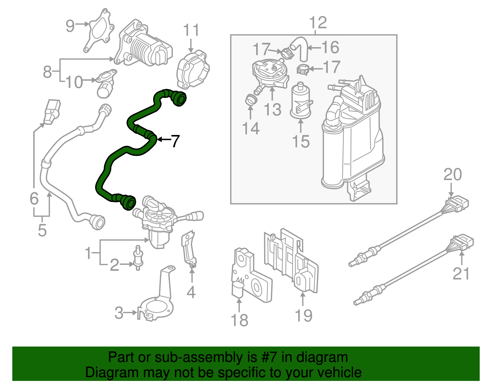 2015-2021 Volkswagen Secondary Air Injection Pump Hose 5Q0-131-128-P ...