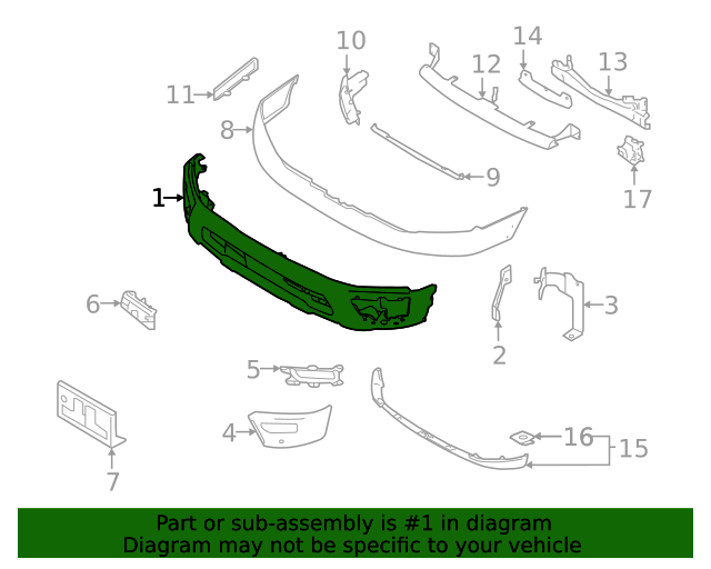 2020-2024 Nissan TITAN Bumper 62014-9FV3E | Nissan Parts Store