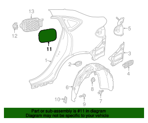 253-757-00-00 - Fuel Filler Door 2017-2023 Mercedes-Benz ...
