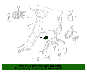2016-2020 Mercedes-Benz Quarter Panel Plug 003-998-48-50 | MB OEM Parts