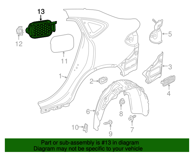 253-630-56-02 - Fuel Filler Housing 2017-2022 Mercedes-Benz ...