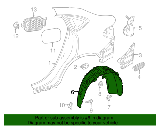 Mercedes-Benz OEM Wheelhouse Liner Part# 253-690-06-30 | OEM Vehicle Parts