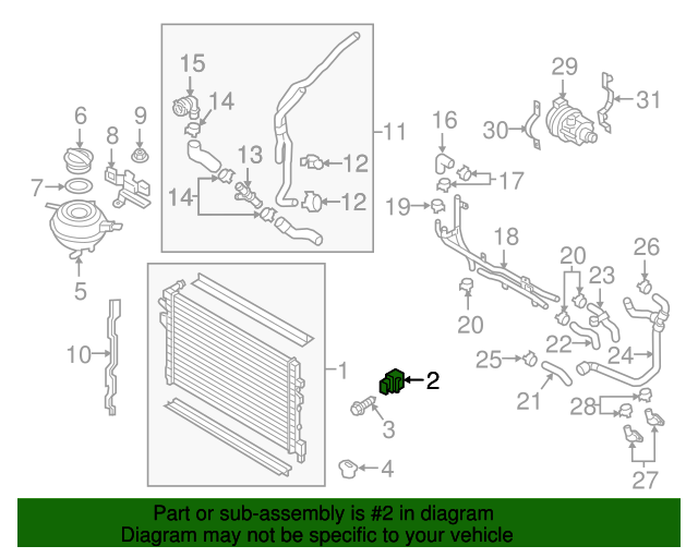 2016 Audi A3 Sportback e-tron Upper Mount 5Q0-121-367-F | Audi USA Parts