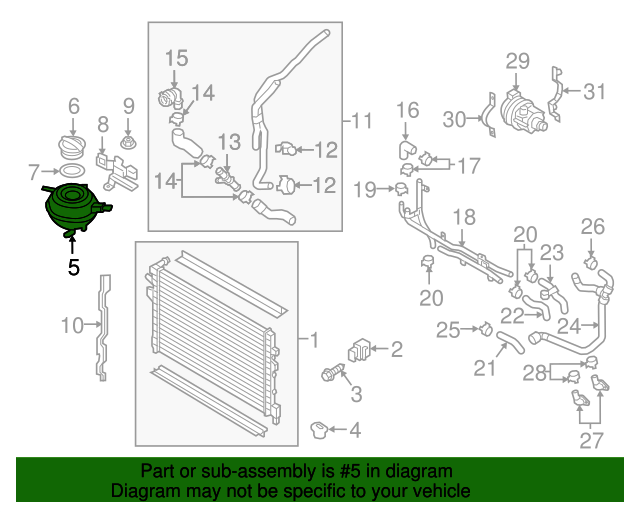 2018 Audi A3 Sportback e-tron Reservoir 5Q0-121-407-Q | Audi USA Parts