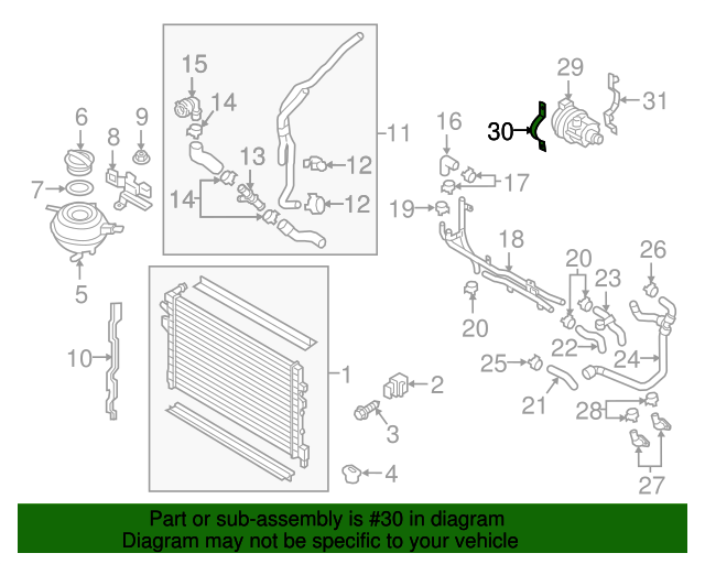 5Q0-121-093-BH - Auxiliary Pump Front Bracket 2016-2018 Audi A3 ...