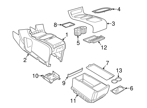 Front Console for 2015 Dodge Grand Caravan Parts | Wermopar