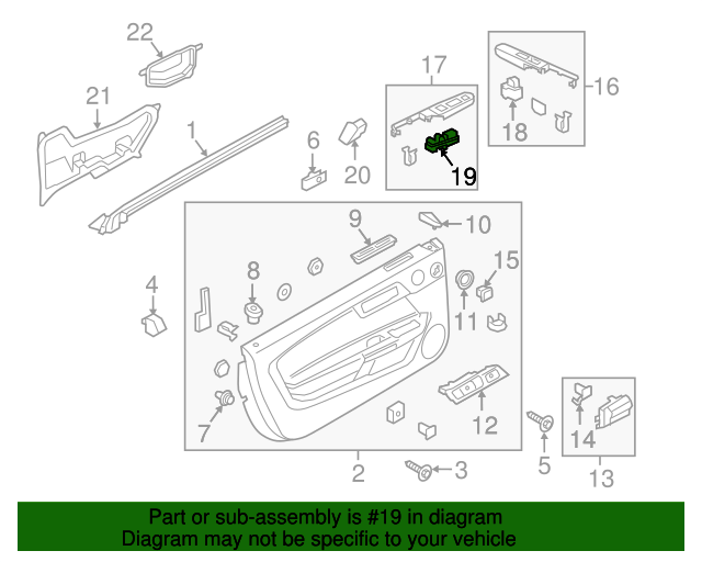 2015-2021 Ford Mustang Window Switch - Driver's Side (LH) FR3Z-14529-CB ...
