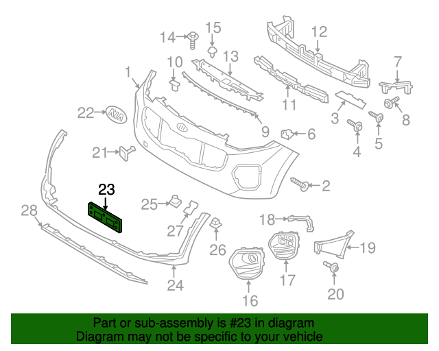 2017-2020 Kia Sportage License Bracket 86519-D9020 | TascaParts.com