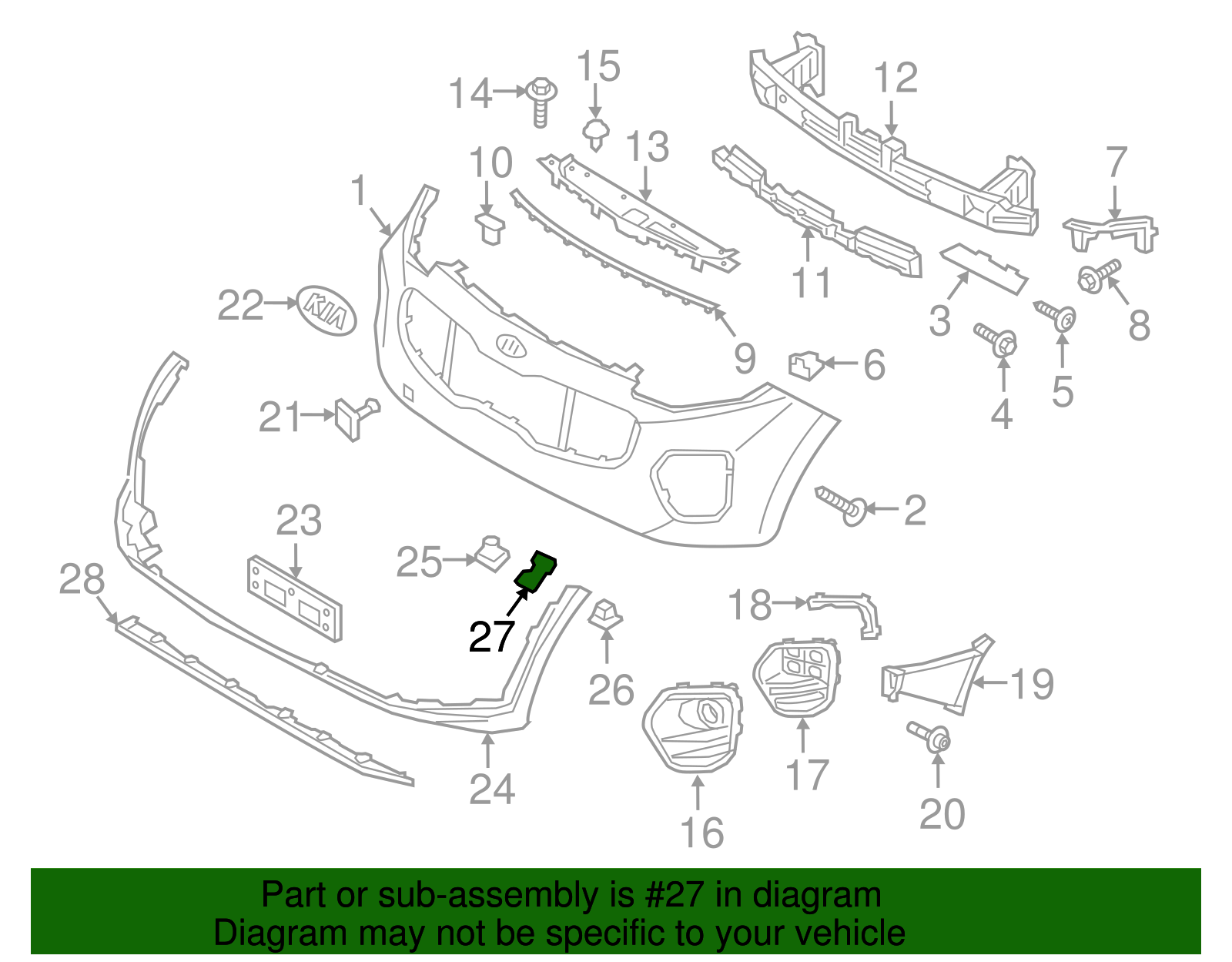 2017-2022 Kia Sportage Valance Panel Bracket 86553-D9000 | OEM Parts Online